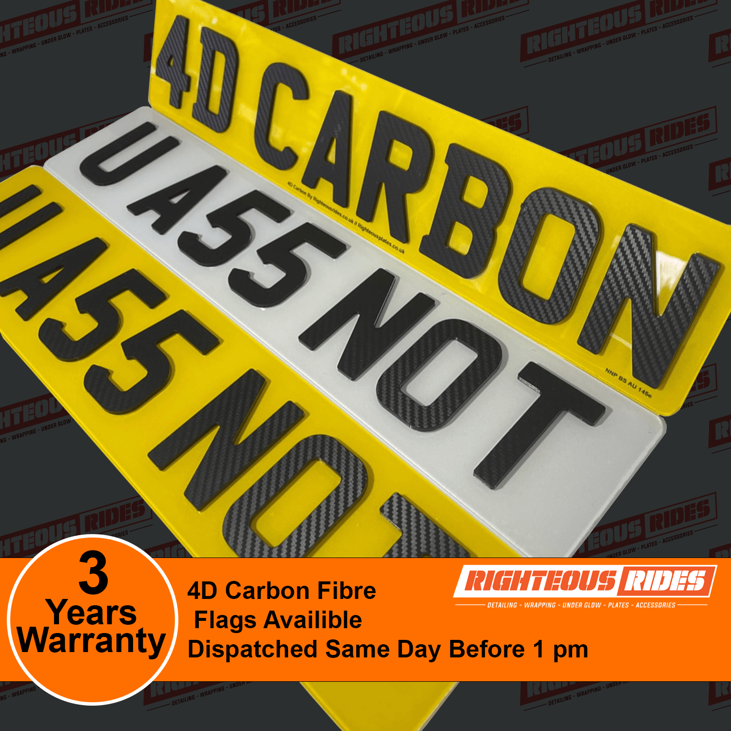 Legal Registrations 4D Carbon Fibre Number Plates – Righteous Plates