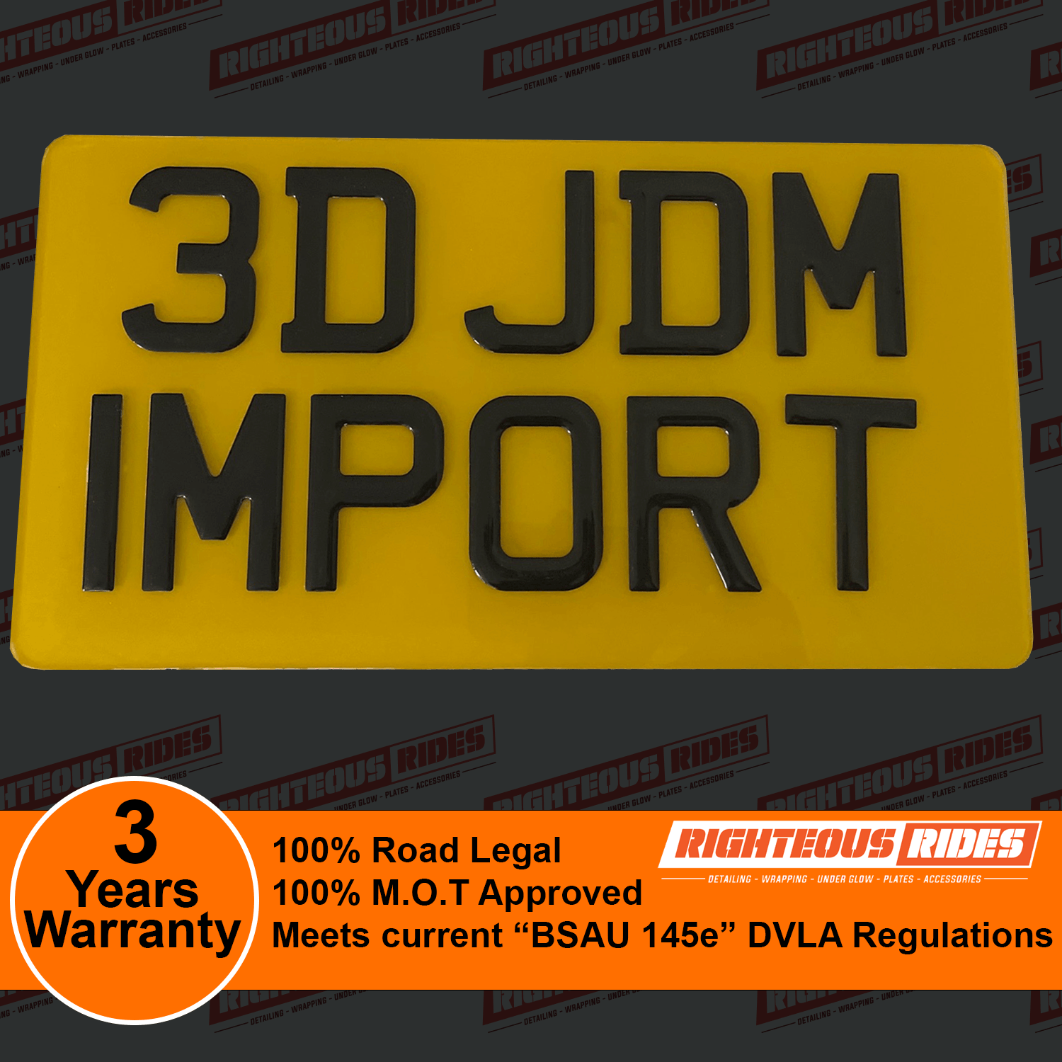 UK Road Legal 3D Gel Registration Number Plates | Righteous Plates